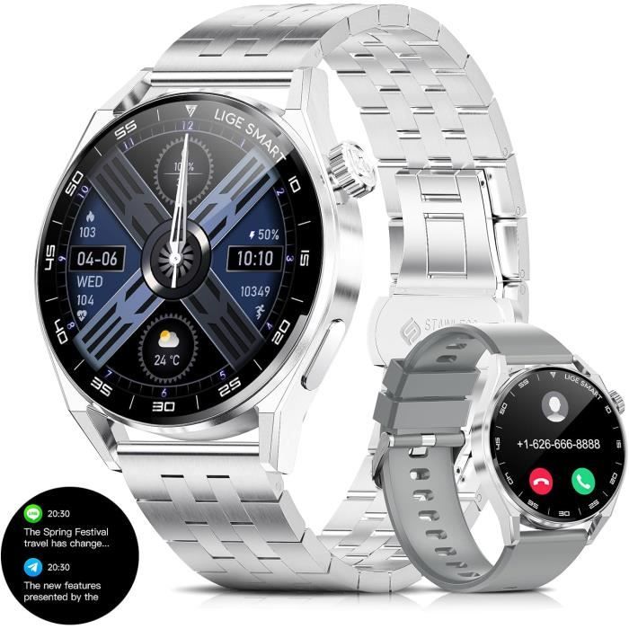 Montre Connectée Homme,100+Modes Sportifs Montre Connectée Avec Appels ...