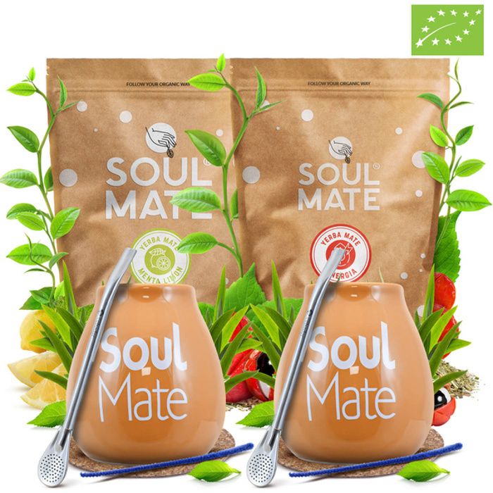 Yerba Mate Bio 1kg Fruité Kit SOUL MATE Organic Menthe Citron Energy ...