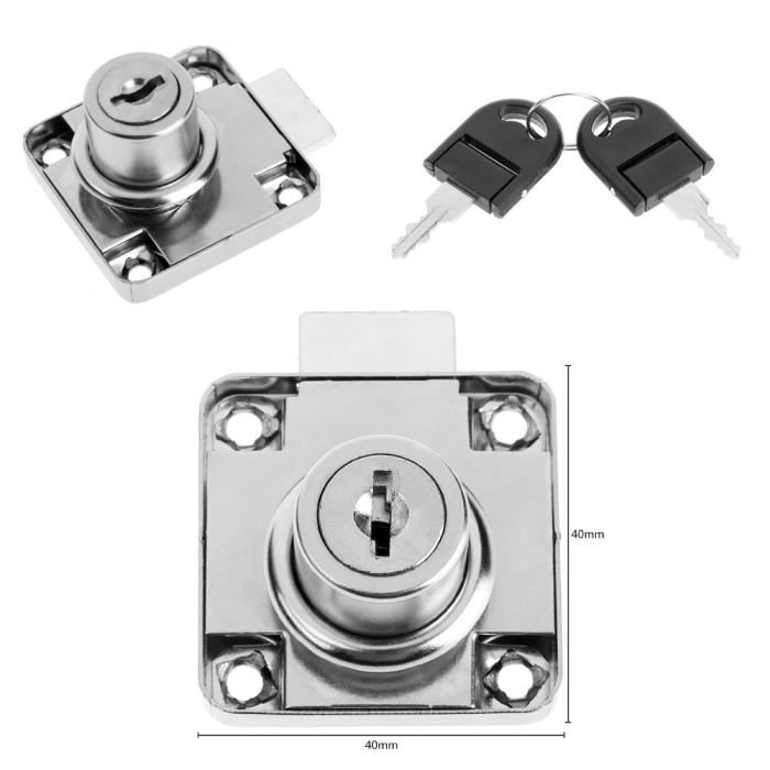 Verrous,40x40mm Cabinet Lock--Serrure de tiroir en acier inoxydable ...