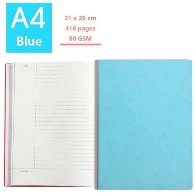 CAHIER,sky blue-A4--carnet de notes A4 très épais, grand format, 416 ...