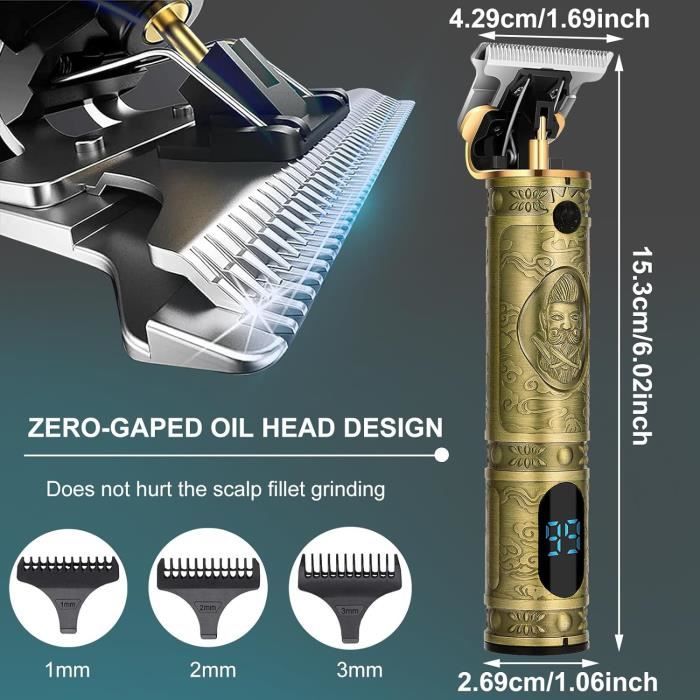 Tondeuse Barbe Homme: Tondeuse Cheveux Electriques Professionnelle, Rasoir Barbe en T Sans Fil ...
