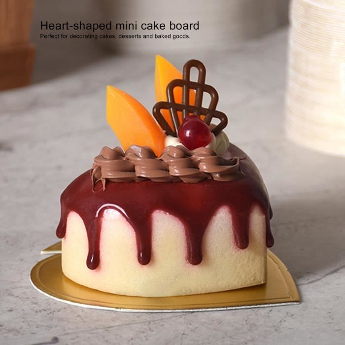 Duokon Carton à gâteau 100pcs Mini Planches à Gâteaux Forme de Cœur ...