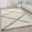 Tapis Poils Longs Salon Shaggy Motif Losanges Scandinave, Moderne Crème [140x200 cm] - Cdiscount ...