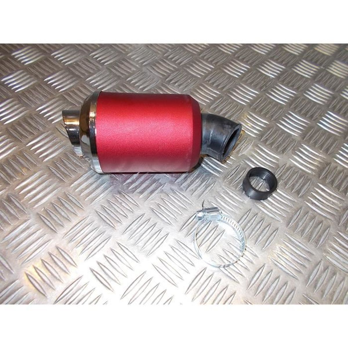Filtre air cornet muffler rouge coude 45 degre diam 28 - 35 mm scooter ...