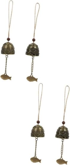 Lot De 4 Mini Clochettes À Vent Décoratives Shui En Cuivre À Suspendre ...