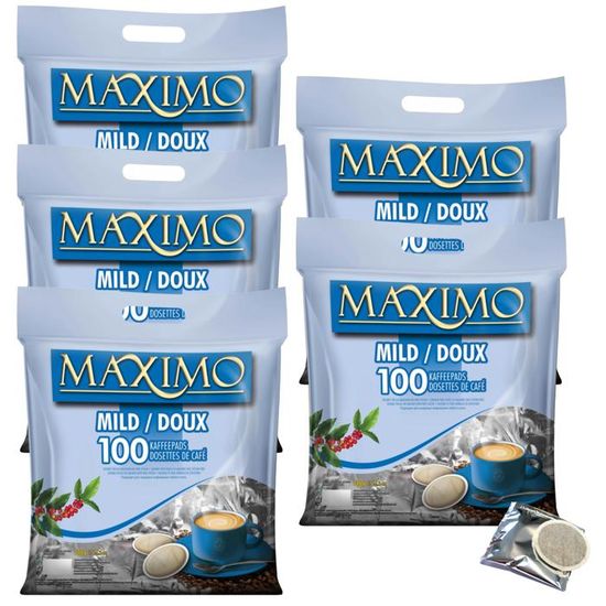 MAXIMO Doux | 5x100 Dosettes de café compatibles SENSEO® | Emballage ...