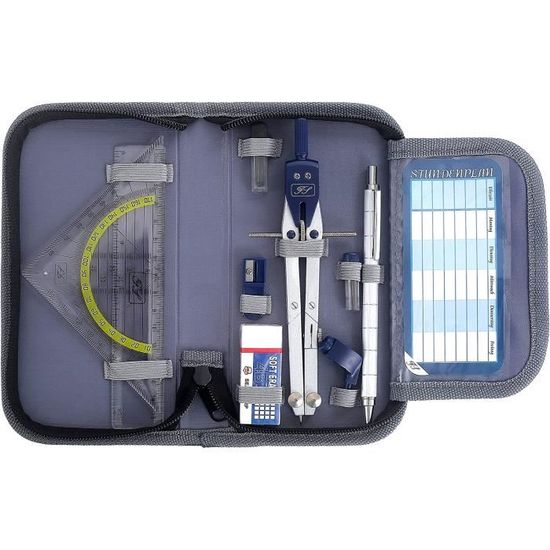 Compas de qualité supérieure Kit de géométrie 13 pièces Compas avec ...