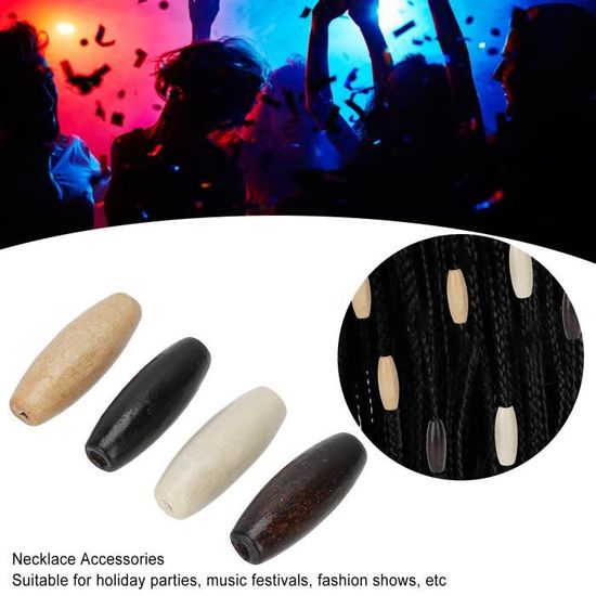 GXU® Perle de barbe 20 pièces en forme d'olive barbe perle bois ...