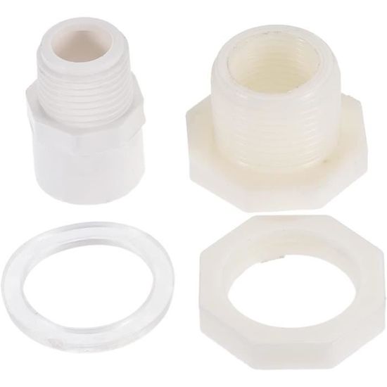 Pvc Passe-Cloison Raccord - Double Fileté Passe-Cloison Eau Réservoir ...