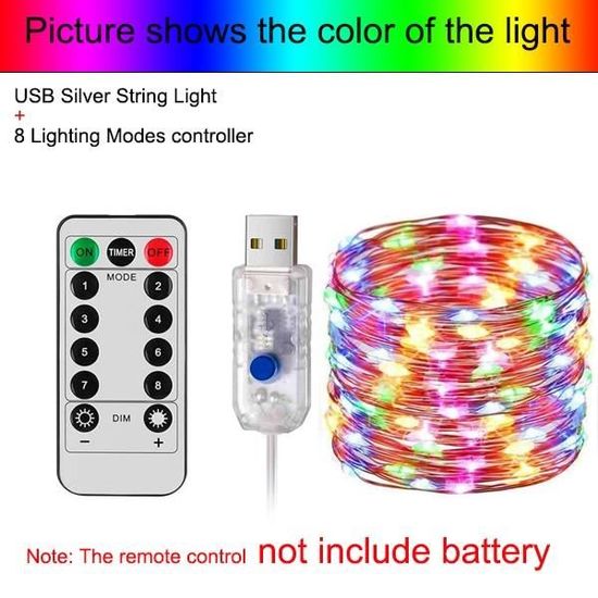 GUIRLANDE LUMINEUSE,Multicolor-5m 50leds--Guirlandes lumineuses LED USB 8 modes, 5-10-15-20M ...