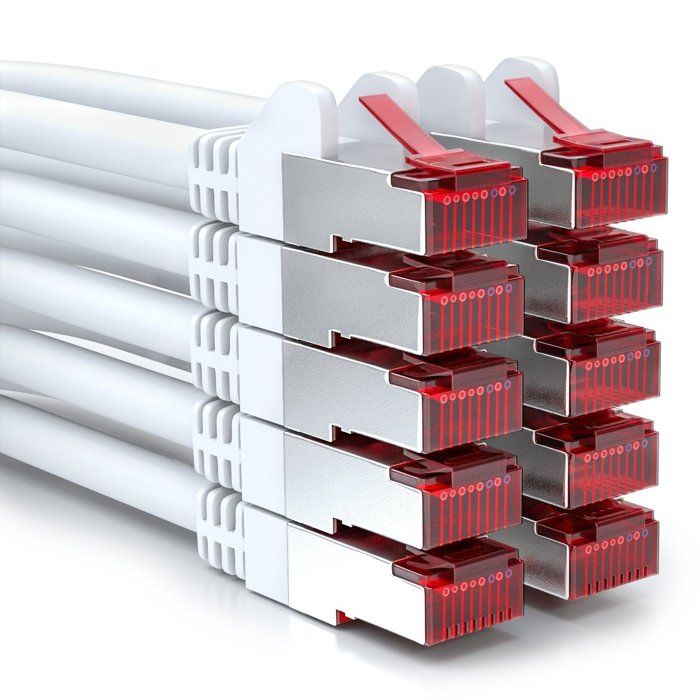 10X 0,25M Câble Patch Cat6 Pimf S/Ftp Un Blindage Cat-6 Rj45 Câble ...