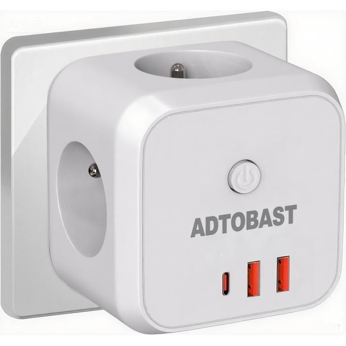 Multiprise Cube Murale, 7 en 1 Chargeur USB Prise avec 3 Sortie AC ...