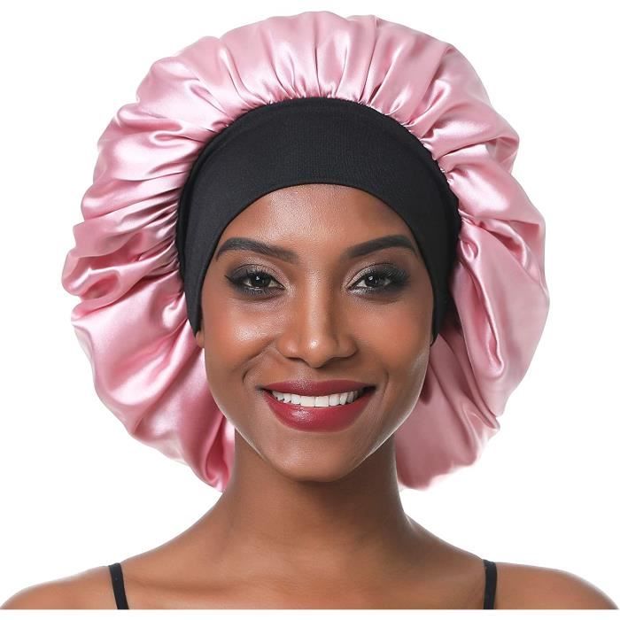 Bonnet de Nuit en Satin élastique à Large bande pour Femme,Cheveux ...