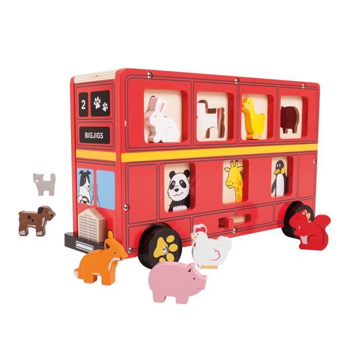 Puzzle Bus Rouge - BigJigs Jouets - Miniature World - Caractère Robot ...