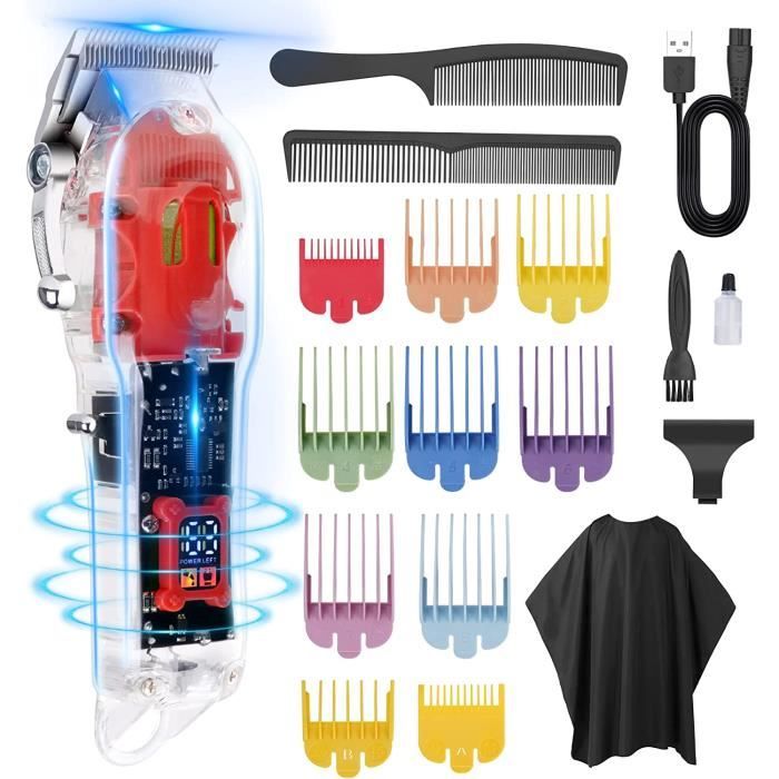 Tondeuse Cheveux Hommes, Tondeuse Barbe Kit Homme Electriques, Sans Fil Tondeuse à Cheveux ...