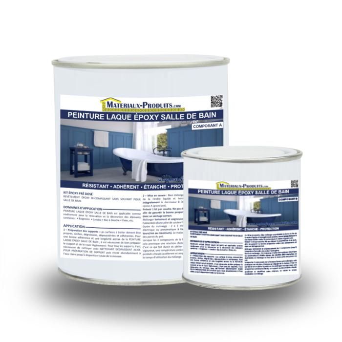 Peinture laque époxy salle de bain Kit de 1 Kg Blanc Ultrabrillant ...