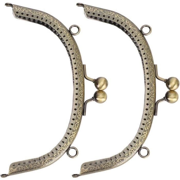 2 Pcs 15 Cm En Métal Sac À Main Rétro Cadre Semi-Circulaire Sac À Main ...