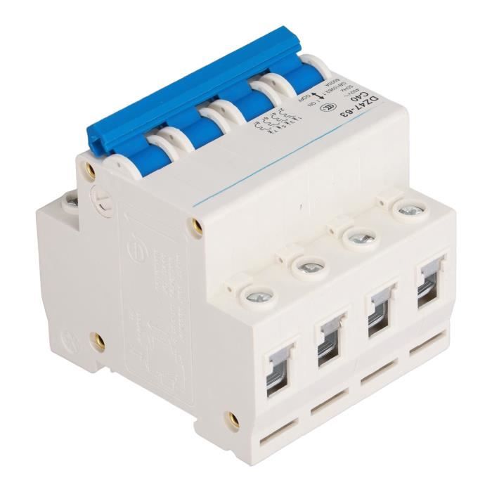 Cikonielf Disjoncteur 4P Montage sur rail DIN Commutateur de protection basse tension 400V 40A ...