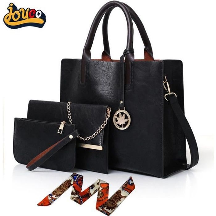 JOUCO Set de sac Femme bandeau de sac en soie Sac à main +sac à ...
