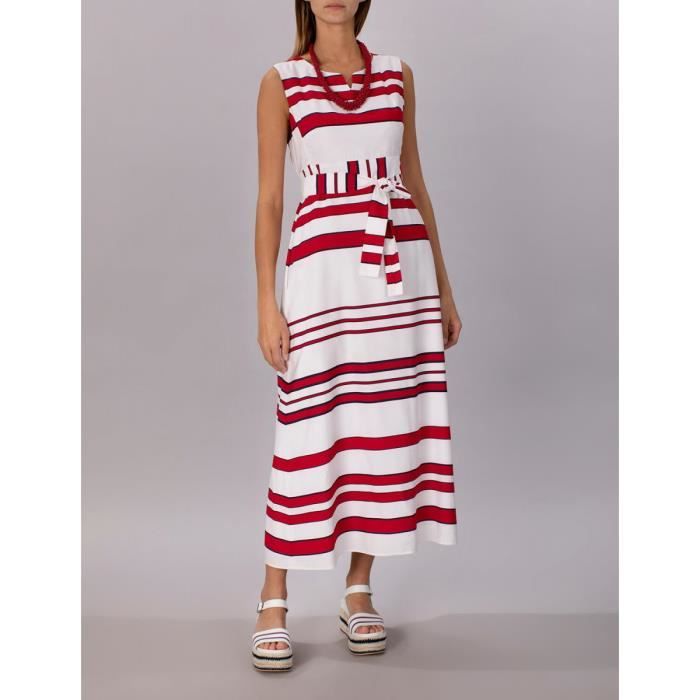 ROBE LONGUE RAYÉE RIVER WOODS Blanc - Cdiscount Prêt-à-Porter