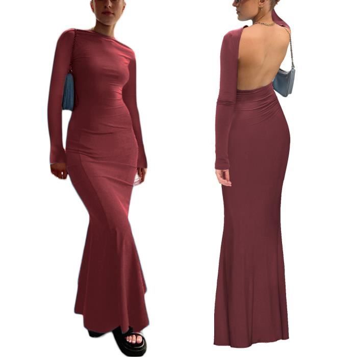 Femme Robe Sexy Backless Premium Fitted Party Reception Dresses pour ...