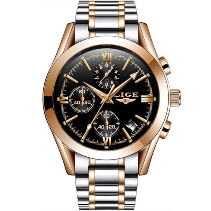 SHARPHY Montre homme quartz chronographe étanches multifonction ...