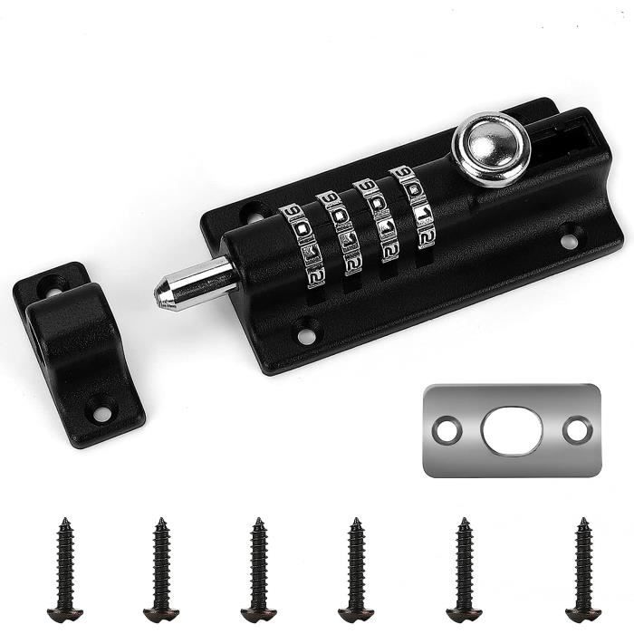 Verrou de Porte à Code, Yideng 4 roues recodables Verrouillage Portail ...