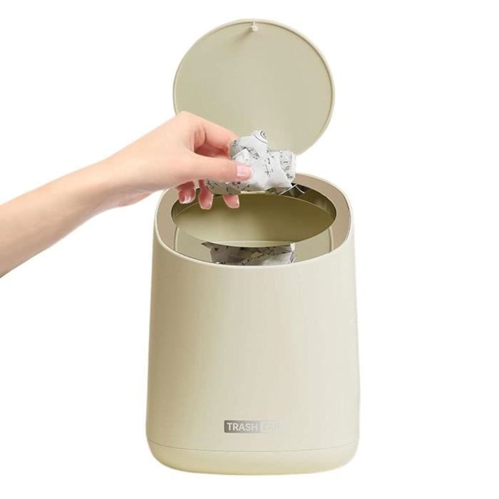 Petite poubelle avec couvercle,Push Mini Poubelles - Petite poubelle de ...