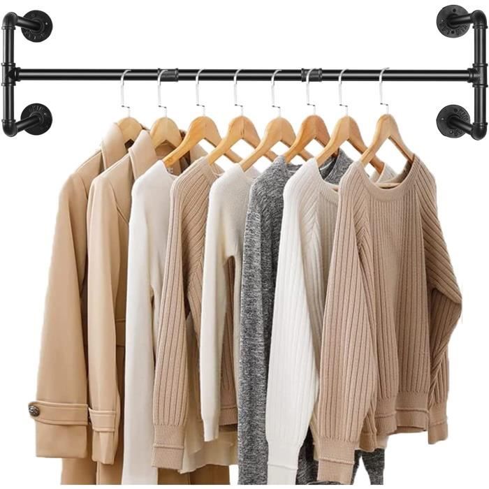 Portant à Vêtement Mural Industriel 109cm en Métal - Cdiscount Maison