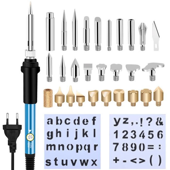 Kit de Pyrogravure sur Bois de 30 pièces, Kit de fer à souder 200-450 ...