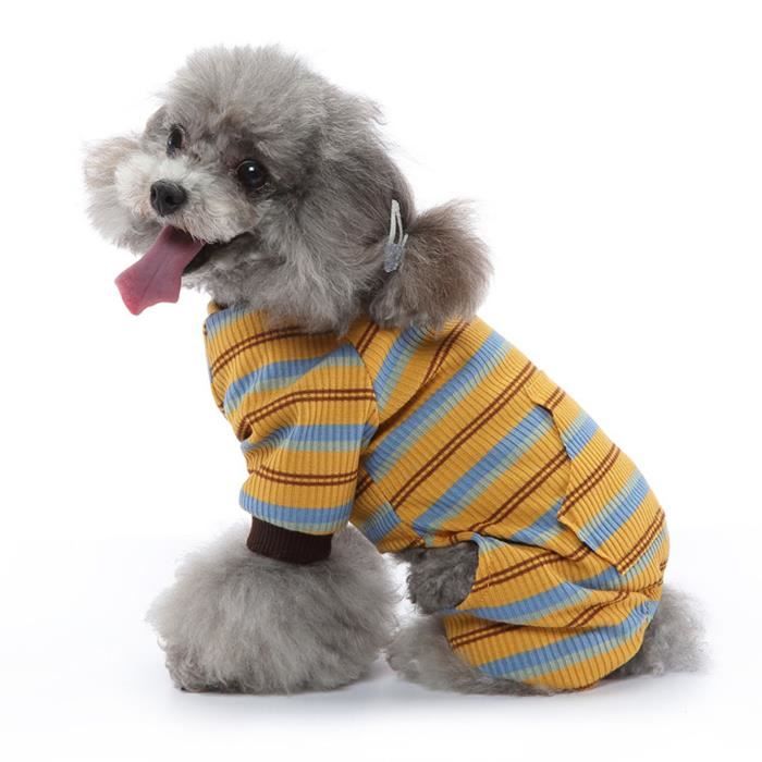 YOSOO pyjamas pour chiens à 4 pattes Pyjama rayé pour chien doux exquis ...