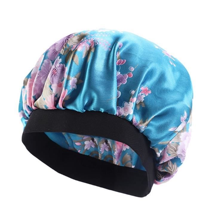 11 -Bonnet de douche en Satin pour femmes, couvre tête en soie, large ...