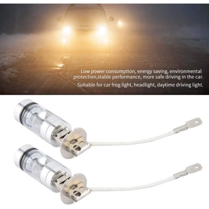 Phare antibrouillard, Aukson 2x H3 6000K Bleu 100W Kit d'ampoules de ...