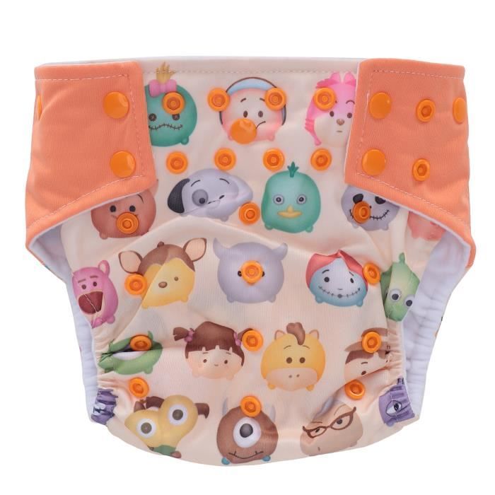 Couche en tissu pour bébé - TBEST - Anti-Fuite Réglable - Blanc ...