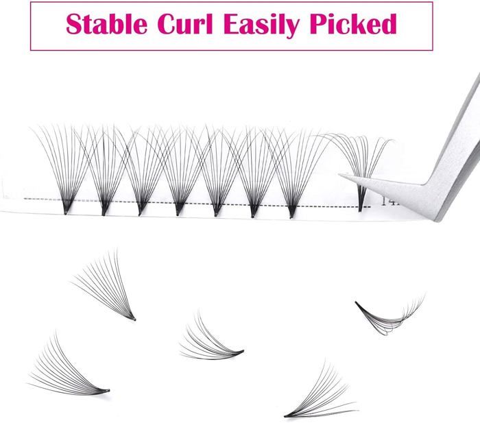 12D-0.07-D Cils russes de Volume 12D 0.07mm D Curl 12mm Extensions de ...