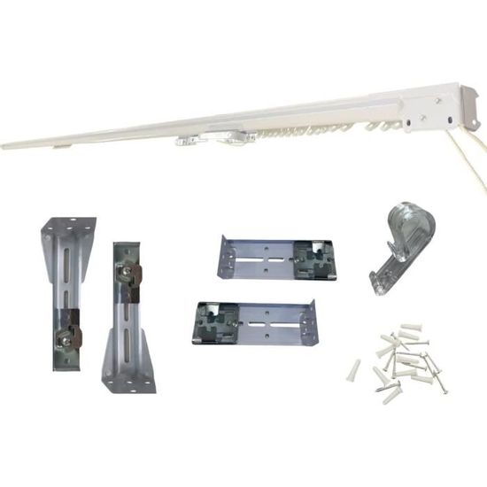 AJW-Tringle à rideau extensible avec rail de rideau en fer blanc ...