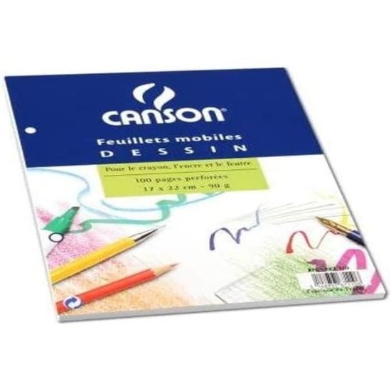Feuillet Mobile A4 210x 297mm Papier Dessin Grain 100p Perfore A756 ...