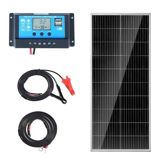 Panneau Solaire Portable - VEVOR - Kit de Panneau Solaire Monocristallin 100 W 12 V et ...