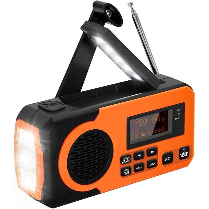 Radio Bluetooth Dab Portable,Radio Secours Am-Fm Avec Fonction ...