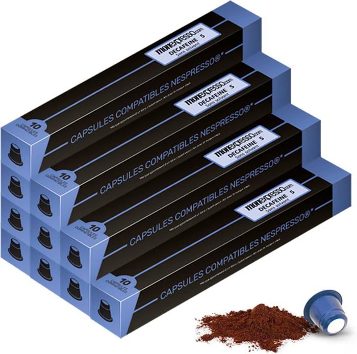 100 Café Pour Nespresso Décaféiné 10 Paquets De 10 Torréfié ...