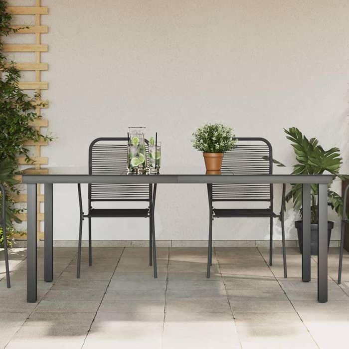 Table de jardin BDM - Balcon et terrasse - Noir 190x90x74 cm Aluminium ...