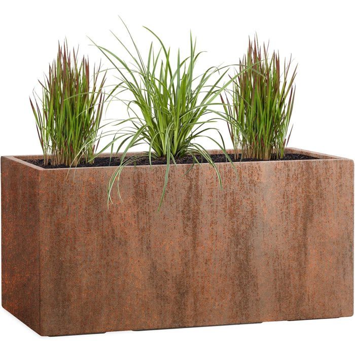 Pflanzwerk Pot de Fleur Tub Jardinière Brun Roux 40x80x40cm *Résistant ...