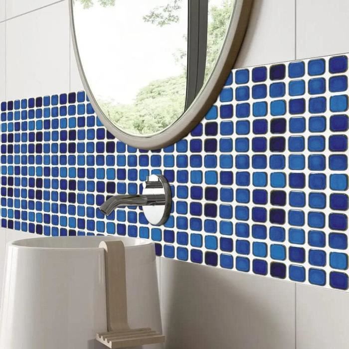 Stickers Cuisine Mosaïque Bleu Saphir Credence Adhesive Pour Cuisine ...