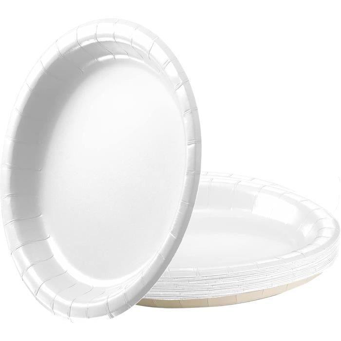 16 Pièces Assiettes Jetables Blanc Assiettes Dessert Carton,Assiette ...