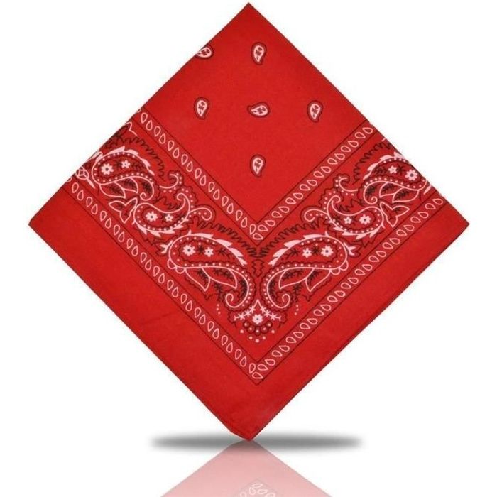 Bandana Foulard Original Paisley 100% Coton Qualité Supérieure - Rouge ...