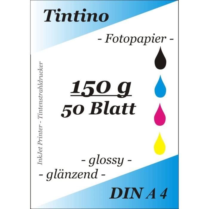 Papier Photo Format A4, 150 g-m ² Brillant-Séchage instantané-Résistant ...