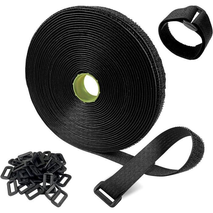 10M attache cable avec 50 boucles, câble nylon réutilisable 2cm de ...