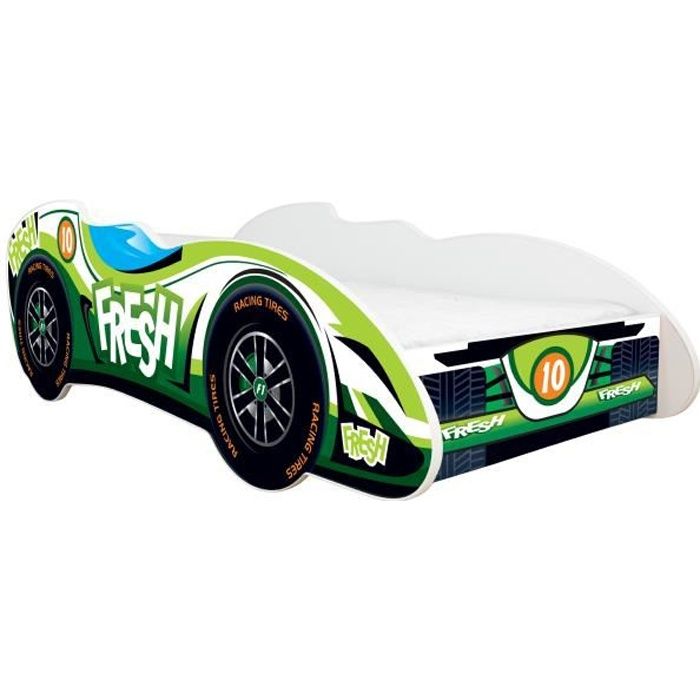 Lit auto - FRESH CAR - Formule 1 - 140 x 70 cm - 1 place - Sommier à ...
