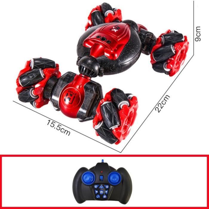 Voiture télécommandée rouge pour enfants à quatre roues motrices avec ...