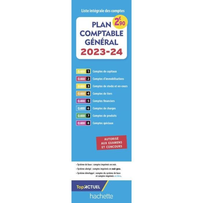 Plan comptable 2023 - 2024 (autorisé aux examens et concours ...